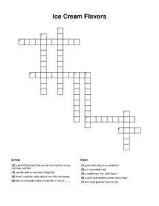 Ice Cream Crossword Puzzle Printable - Free Printable Crosswords