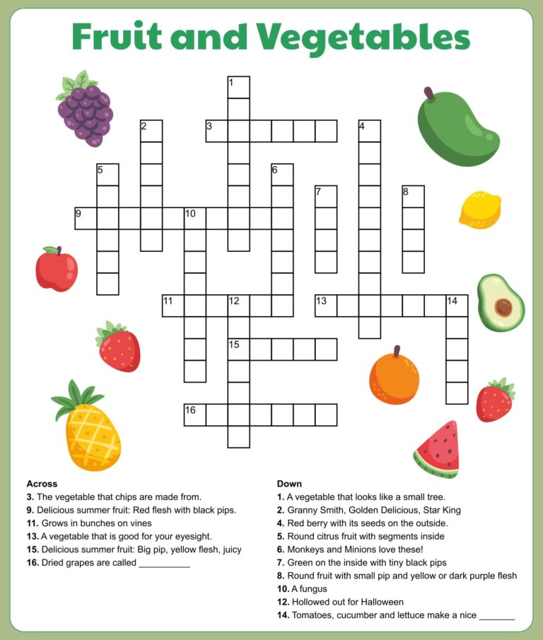 Crossword Puzzles For Seniors - Free Printable Crosswords