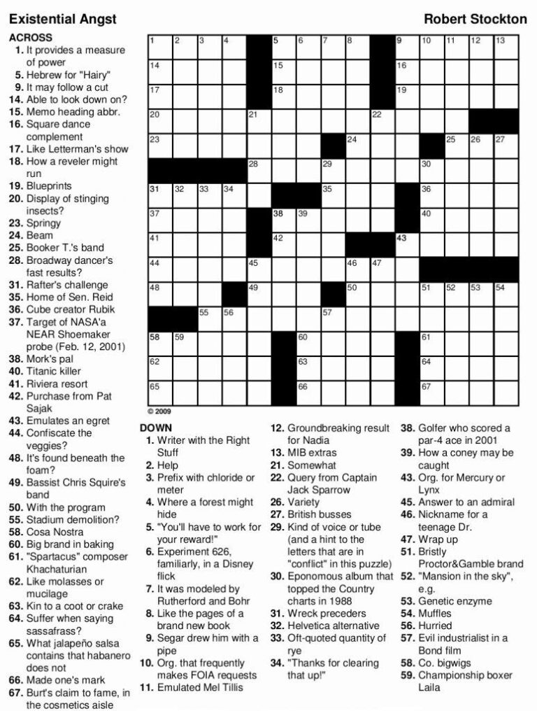 Best Online Crossword - Free Printable Crosswords