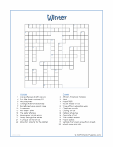 January Crossword Puzzle Printable - Free Printable Crosswords