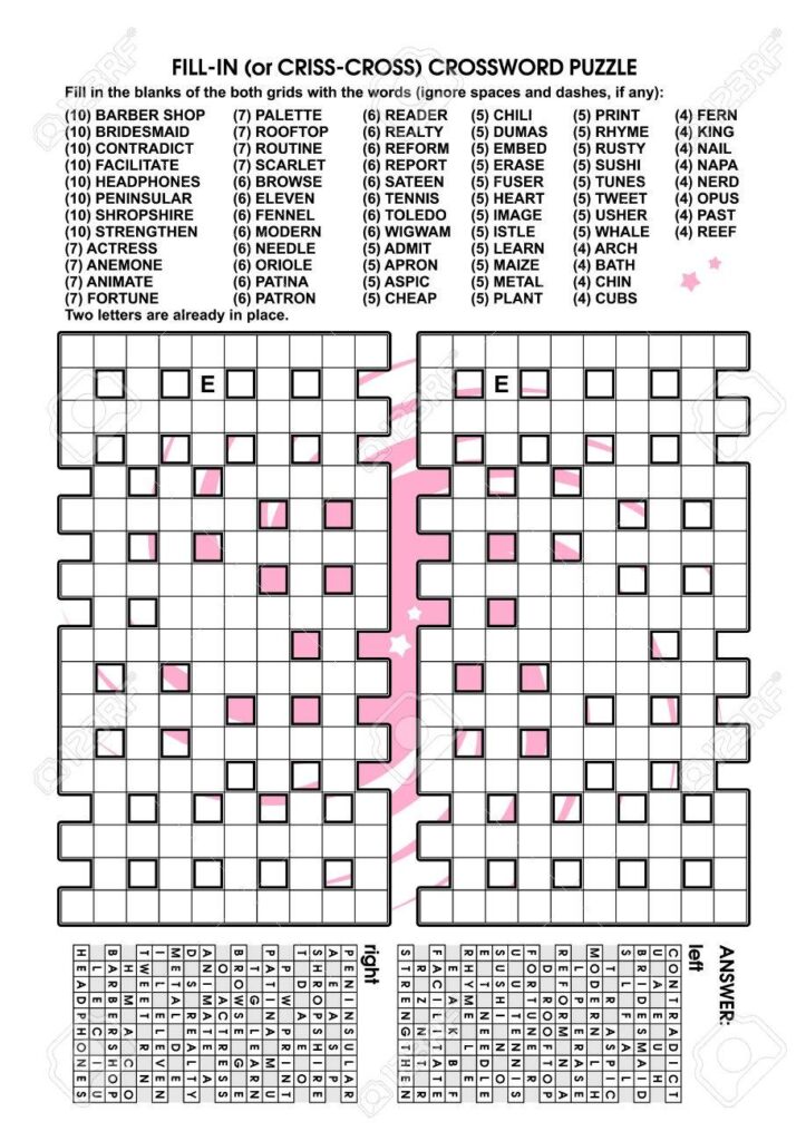 Criss Cross Word Puzzles Printable - Free Printable Crosswords