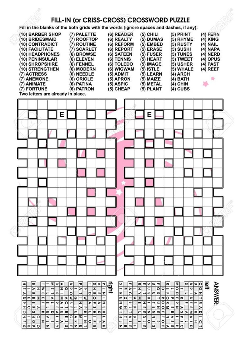 Criss Cross Word Puzzles Printable - Free Printable Crosswords