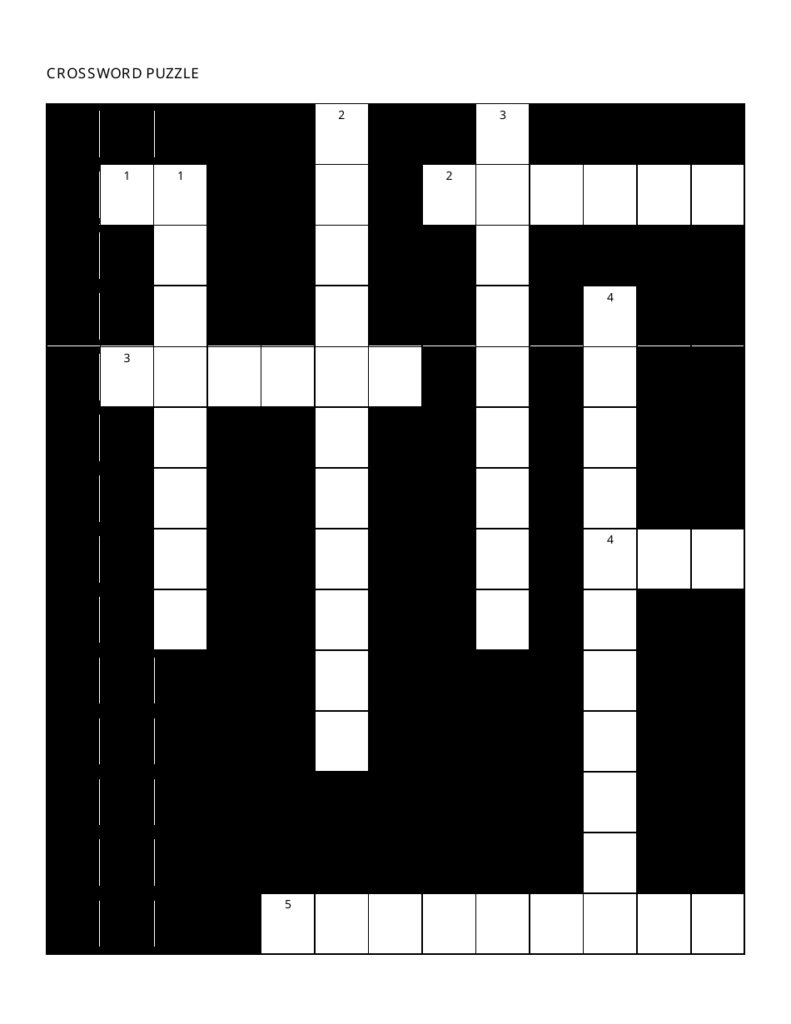 Crossword Puzzle Template Pdf - Free Printable Crosswords