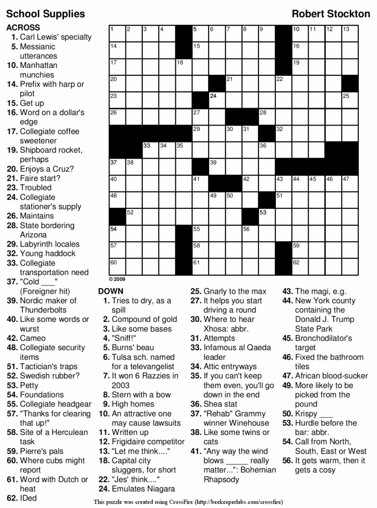 Beginner Crosswords Printable - Free Printable Crosswords