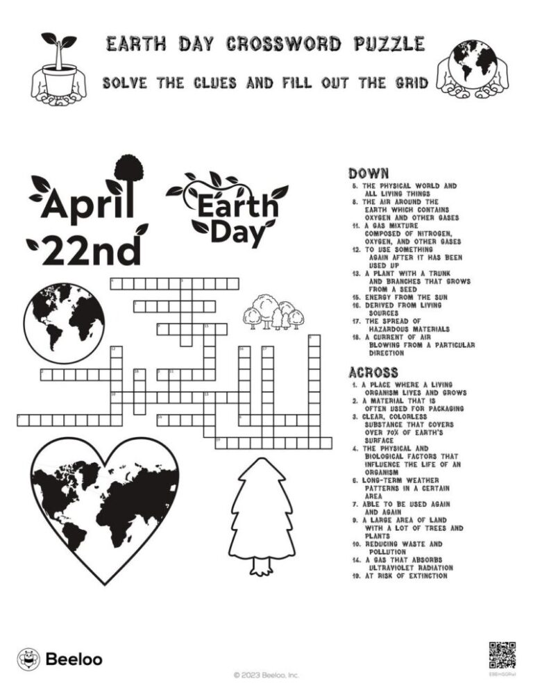 Earth Day Crossword Puzzle Printable - Free Printable Crosswords