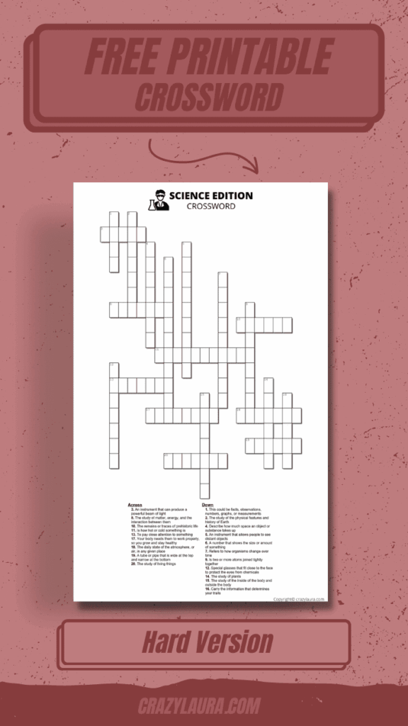 Printable Science Crossword Puzzles - Free Printable Crosswords