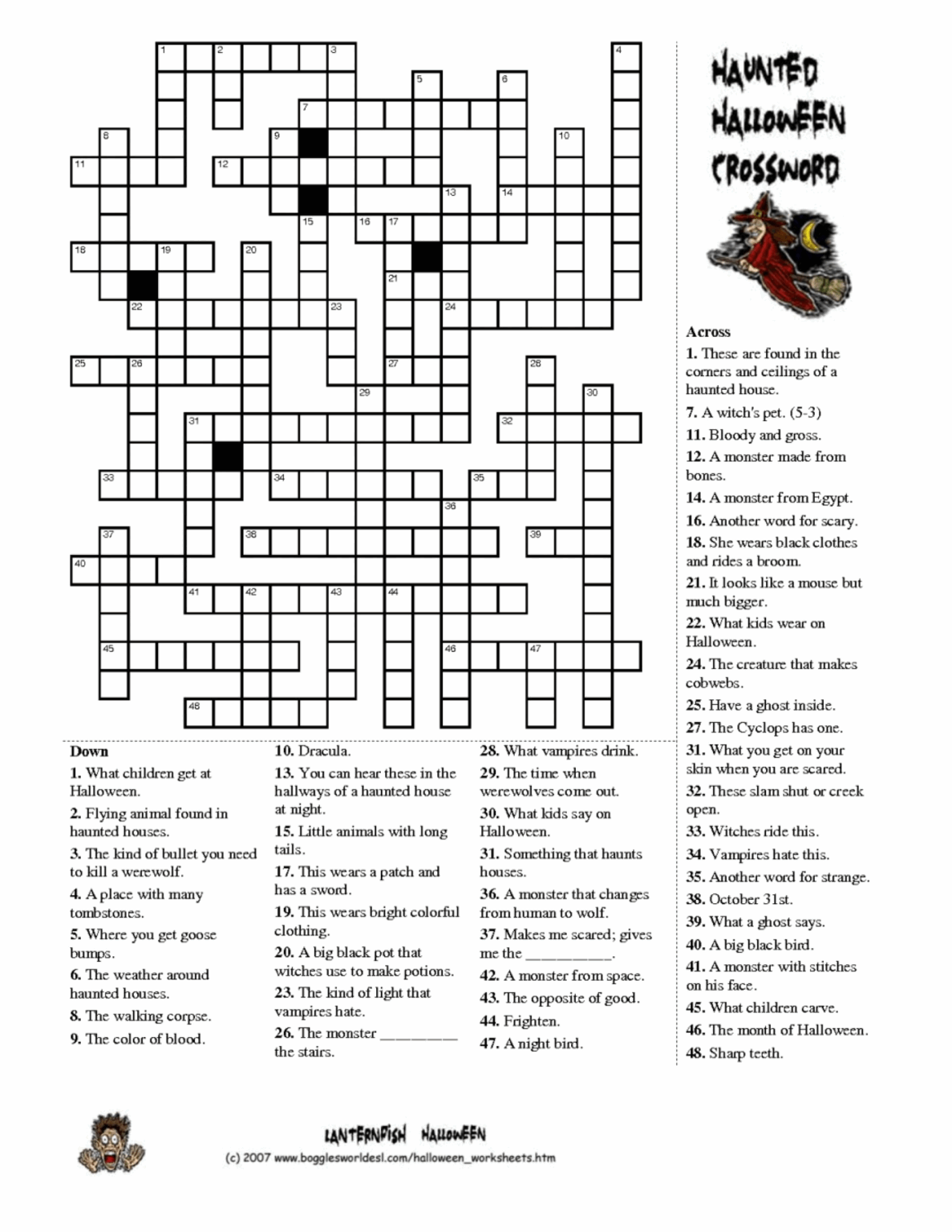 Free Printable Halloween Crossword Puzzles For Adults - Free Printable ...