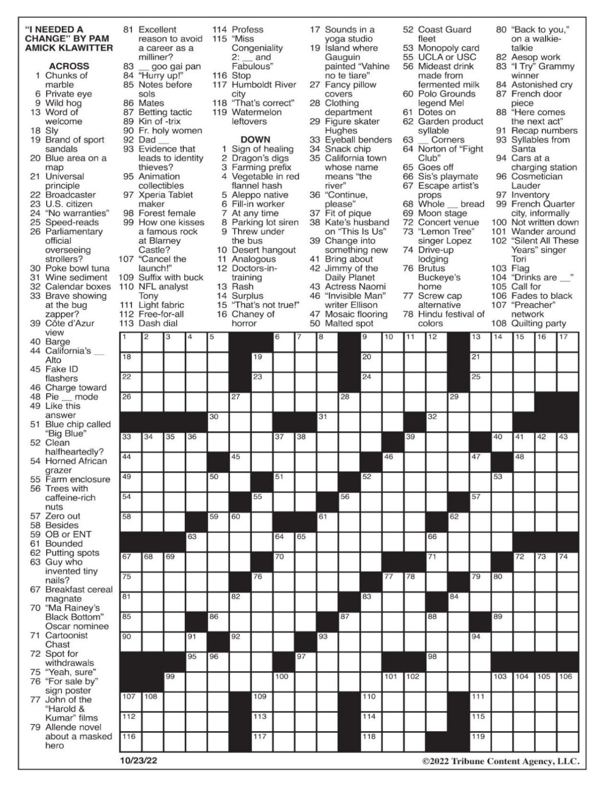 La Times Crossword Puzzle For Today - Free Printable Crosswords