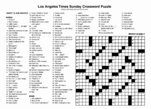 Nyt Monday Crossword - Free Printable Crosswords