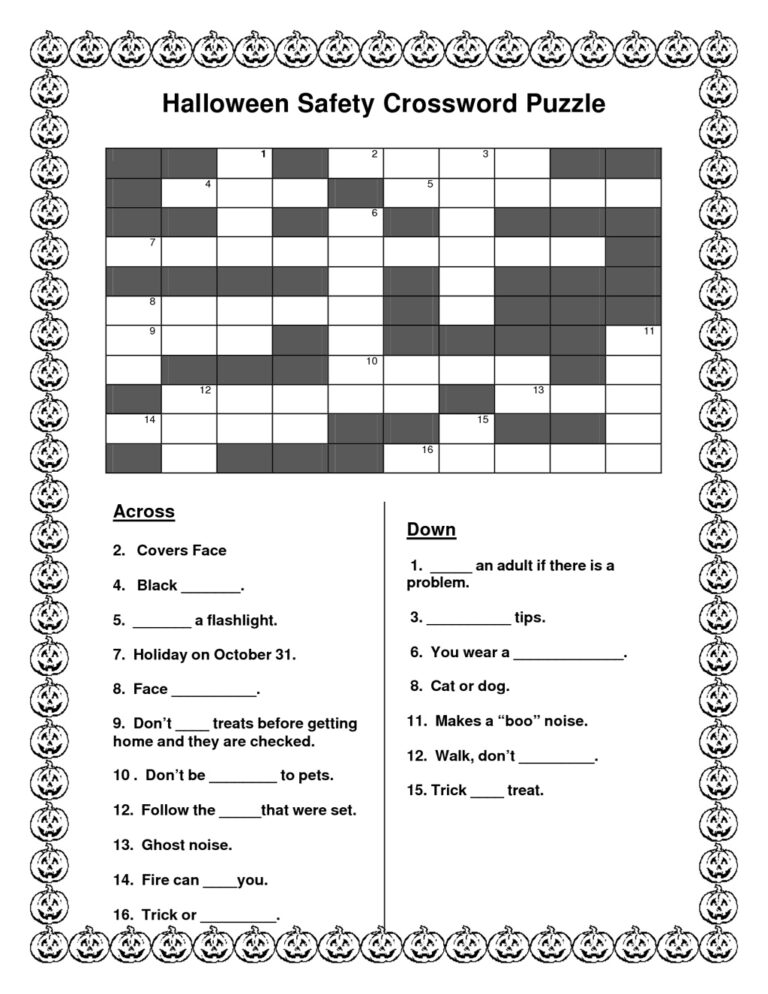 October Crossword Puzzle Printable - Free Printable Crosswords