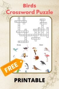 Bird Crossword Puzzle Printable - Free Printable Crosswords