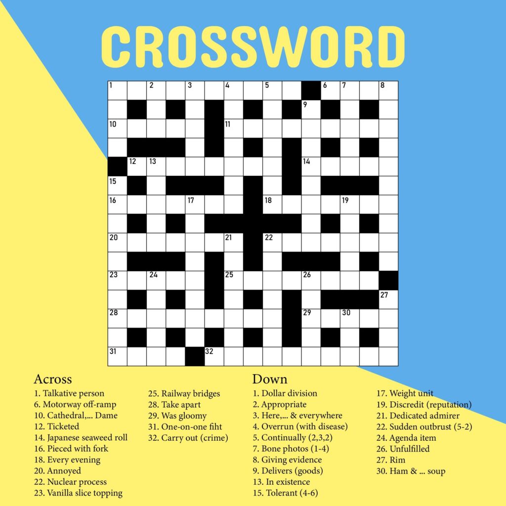 Printable Cross Words - Free Printable Crosswords