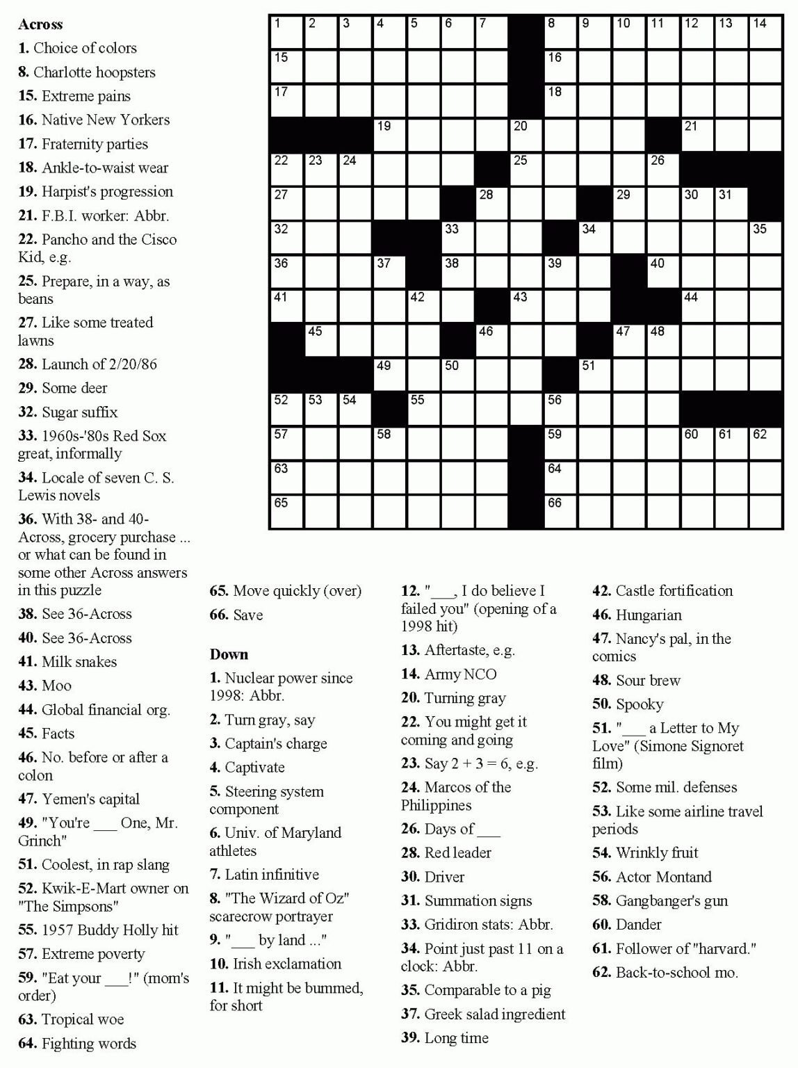 Crossword Puzzles Free Pdf Free Printable Crosswords