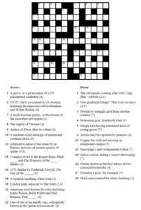 Cryptic Crossword Puzzles - Free Printable Crosswords