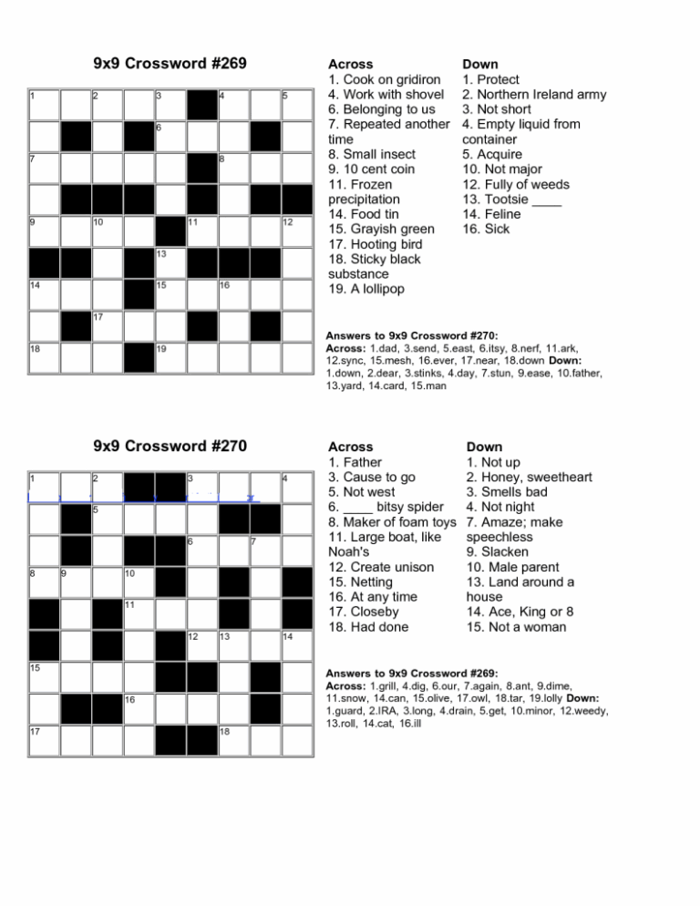 Educational Crossword Puzzles Printable - Free Printable Crosswords