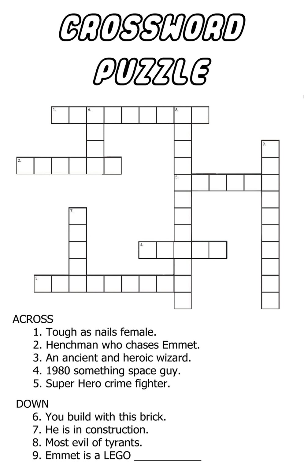 Free Printable Crossword Puzzles For Elementary Students - Free ...