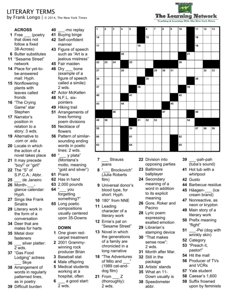 Sunday Crosswords To Print - Free Printable Crosswords