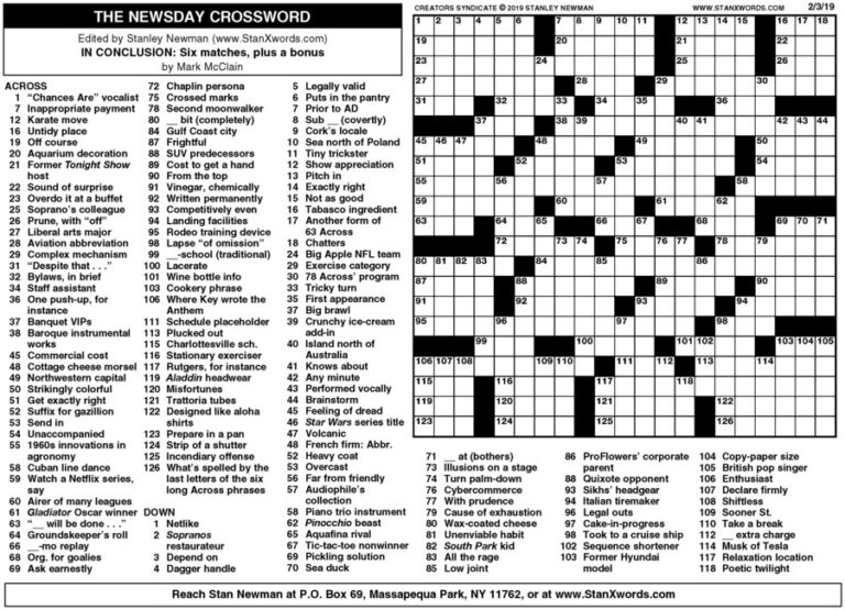 Newspaper Crossword Printable - Free Printable Crosswords