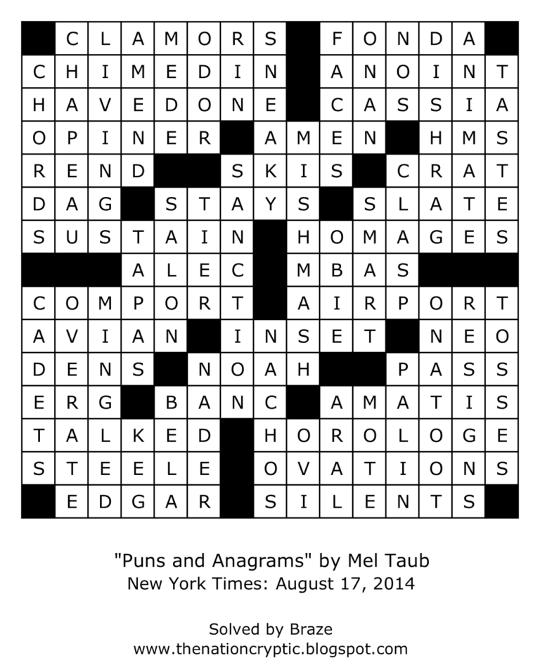 Nyt Seattle Times Crossword - Free Printable Crosswords
