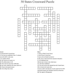States Crossword Puzzle Printable - Free Printable Crosswords