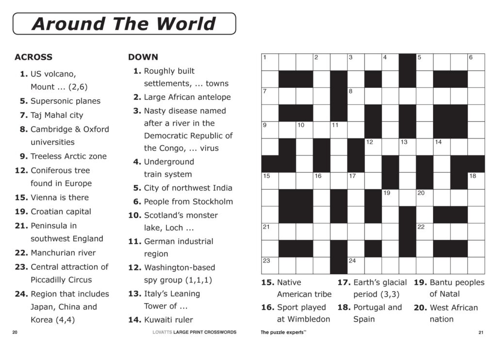 Universal Crossword Puzzle - Free Printable Crosswords