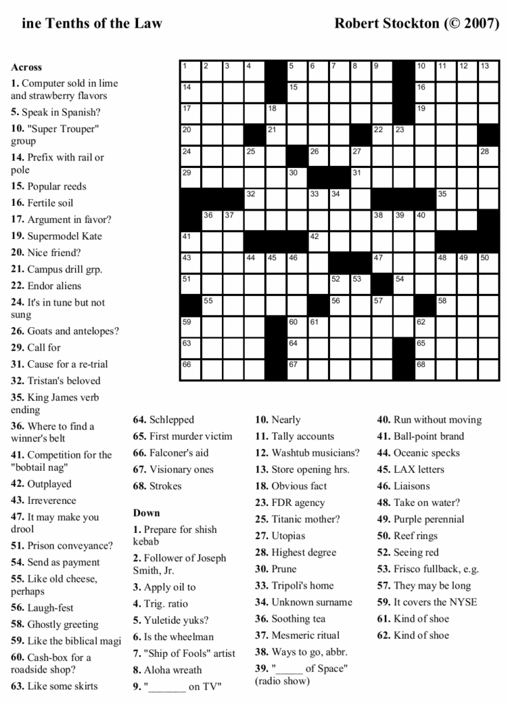 Usa Today Printable Crossword Puzzles 2027 - Free Printable Crosswords