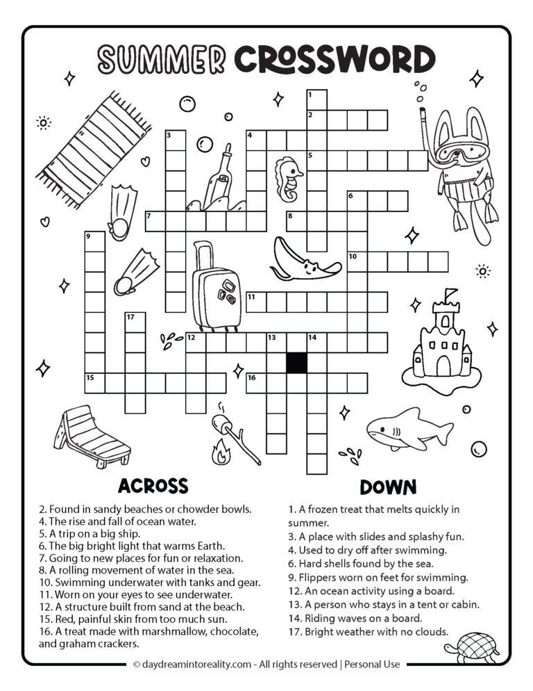 Crossword Puzzle Pdf - Free Printable Crosswords