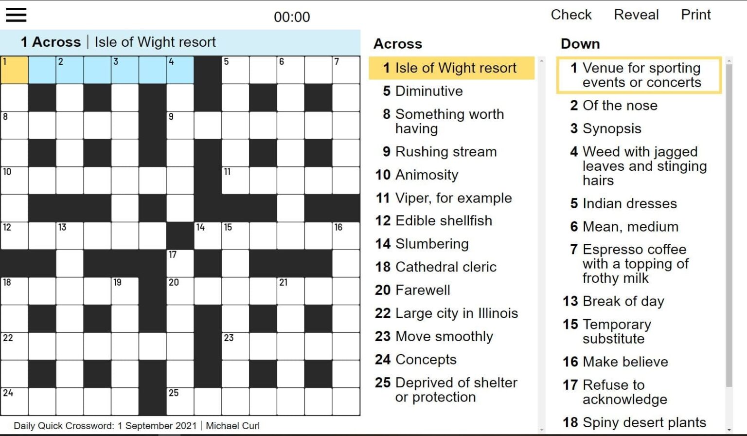 Free Printable Daily Quick Crossword - Free Printable Crosswords